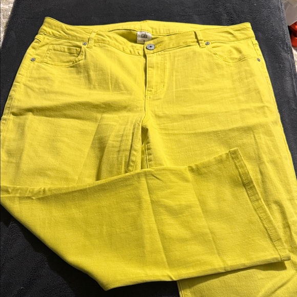 CAbi | Jeans | Cabi Sunny Yellow Kick Flare Crop Jean Size 6 | Poshmark